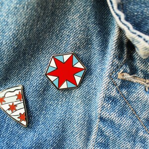 Chicago Star Hexagon - Pin - Etsy