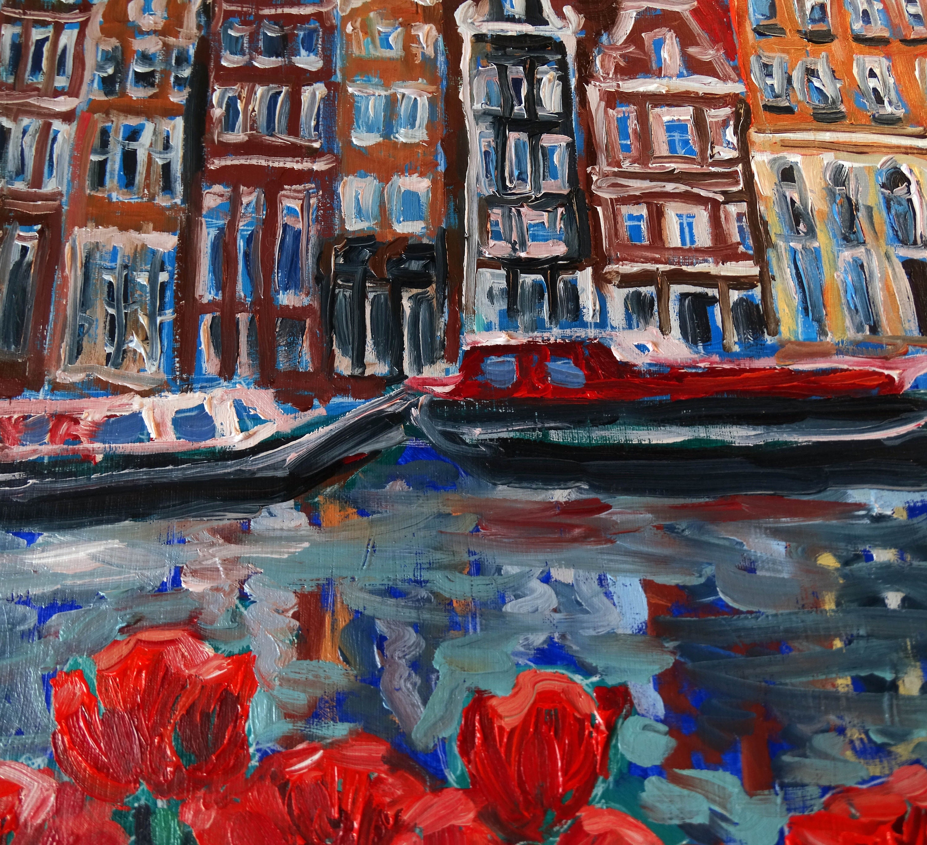 AMSTERDAM Painting Holland Wall Art Original Art European | Etsy