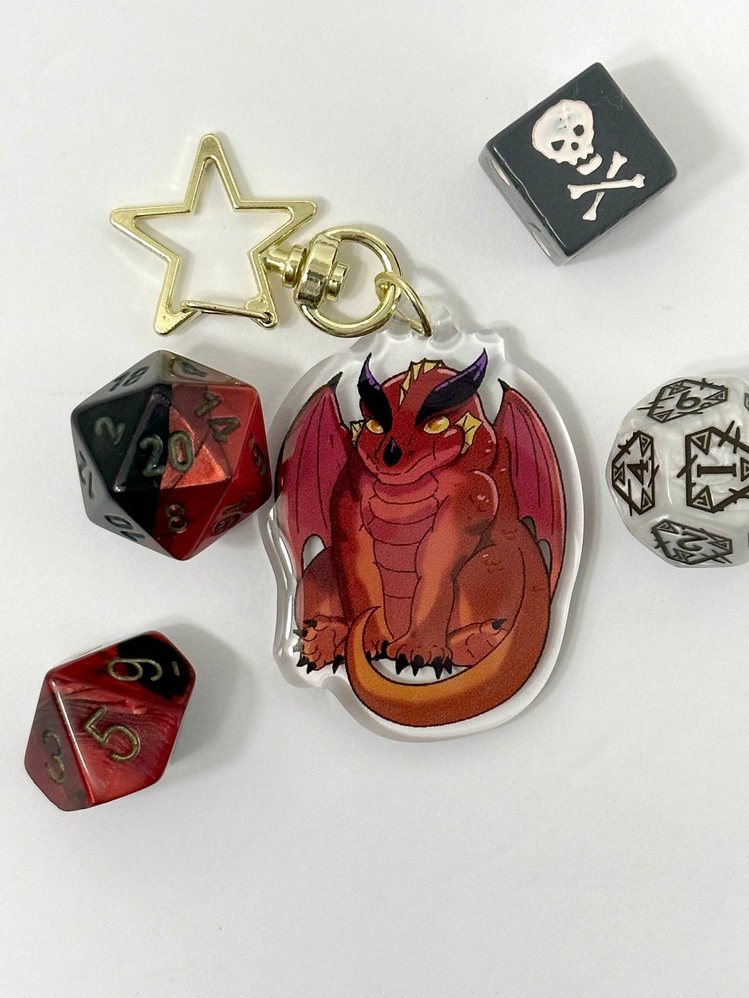 Chonkey Dragon - Dungeons and Dragons Double Sided 2" Acrylic Charm ...