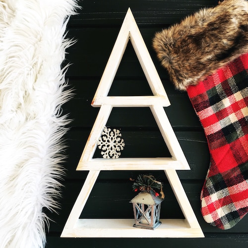 Wood Christmas Tree Shelf Stackable | Etsy