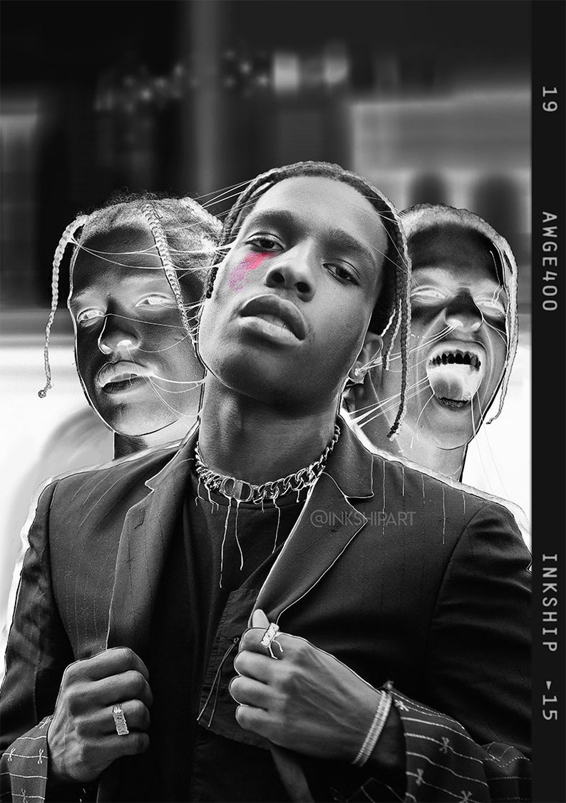 ASAP Rocky Stylized Photo Poster Hip Hop Music Art Print A1 | Etsy