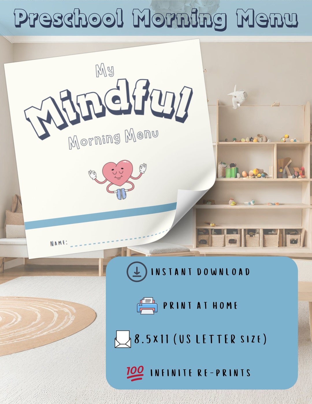 PRESCHOOL Morning Menu, Homeschool Morning Menu, Morning Menu ...