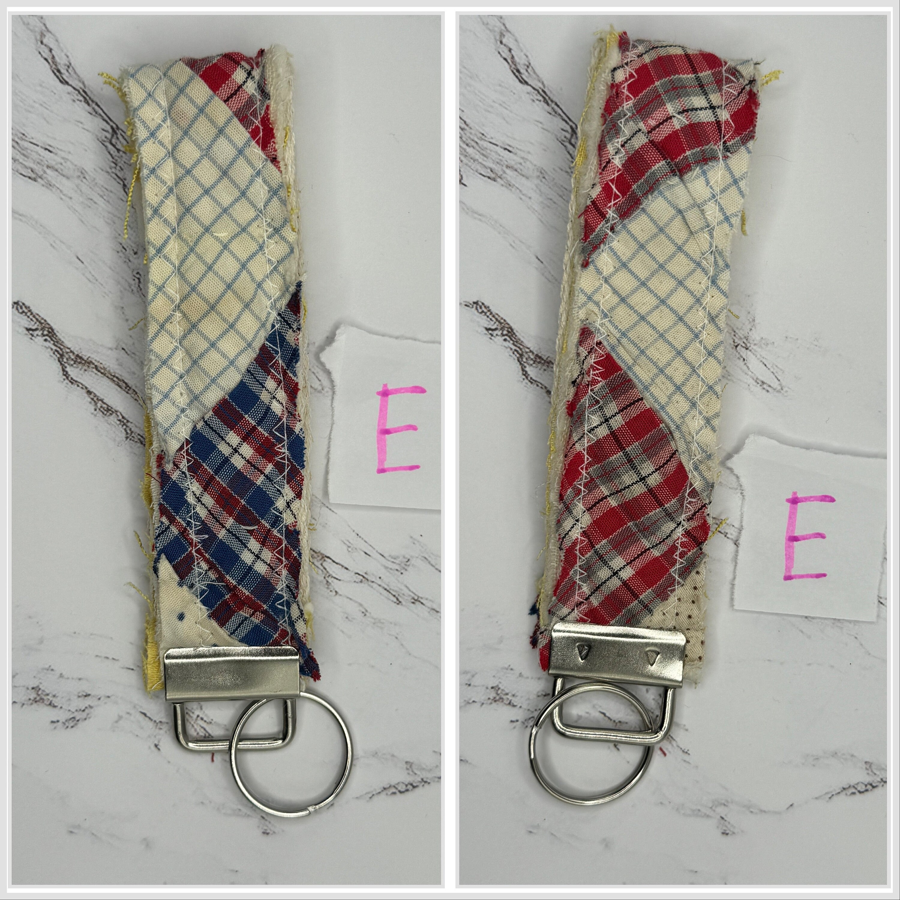 ONE Scrappy Vintage Quilt Keychain - Etsy