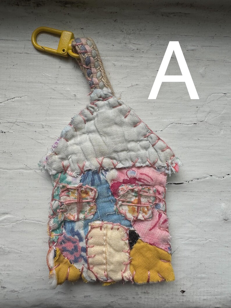 ONE Vintage Quilted House Key Chain - Etsy