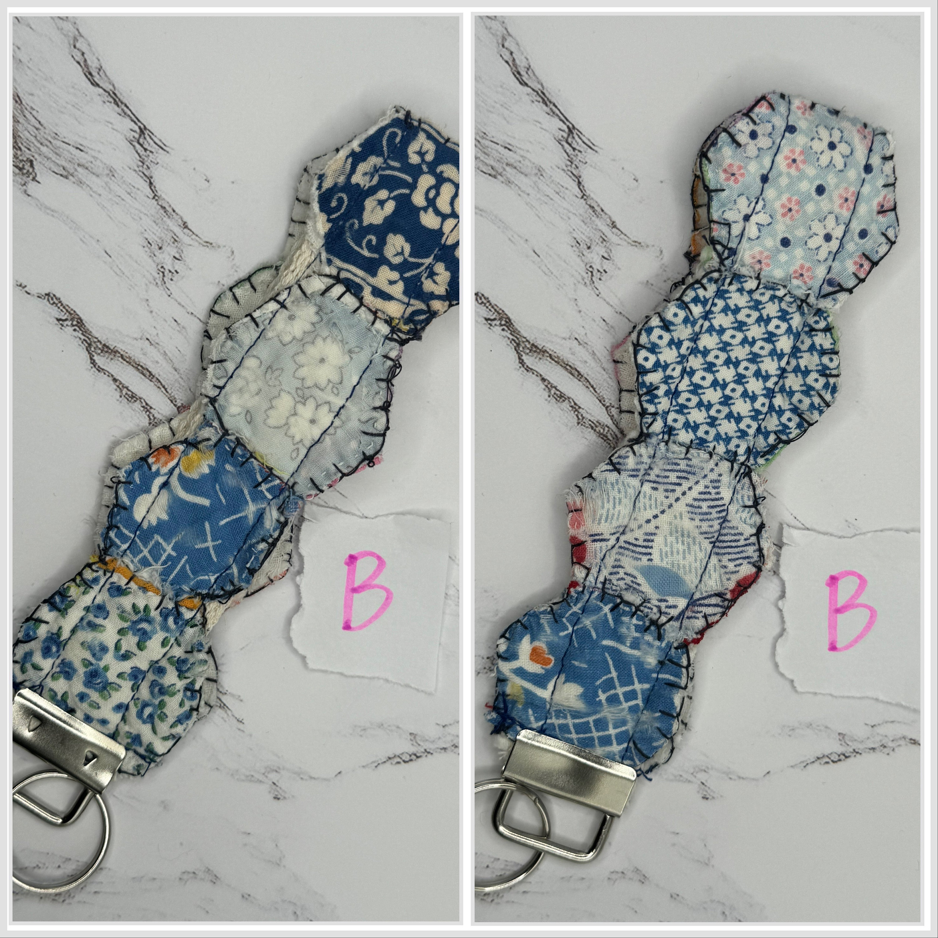ONE Vintage Quilt Hexie Keychain - Etsy