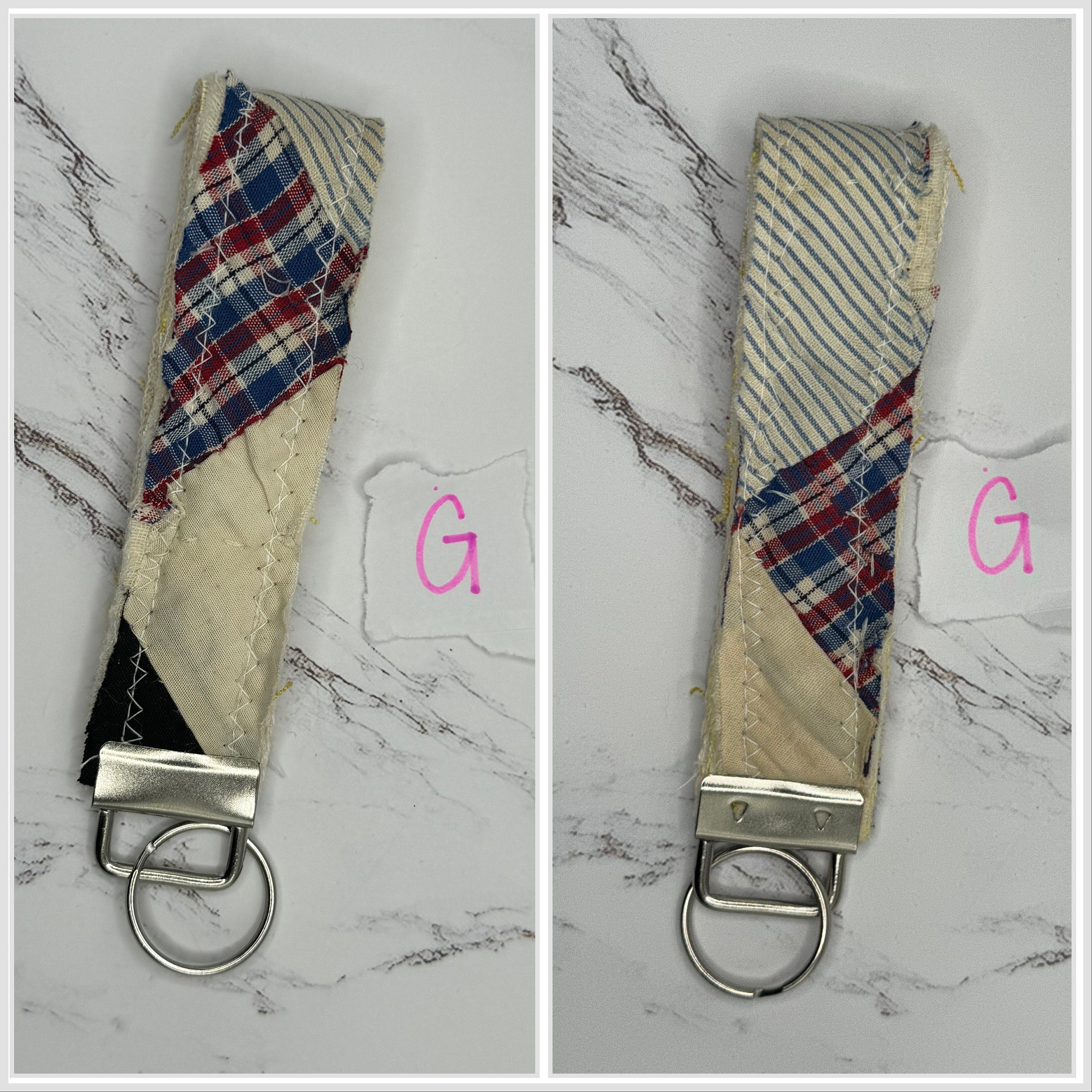 ONE Scrappy Vintage Quilt Keychain - Etsy