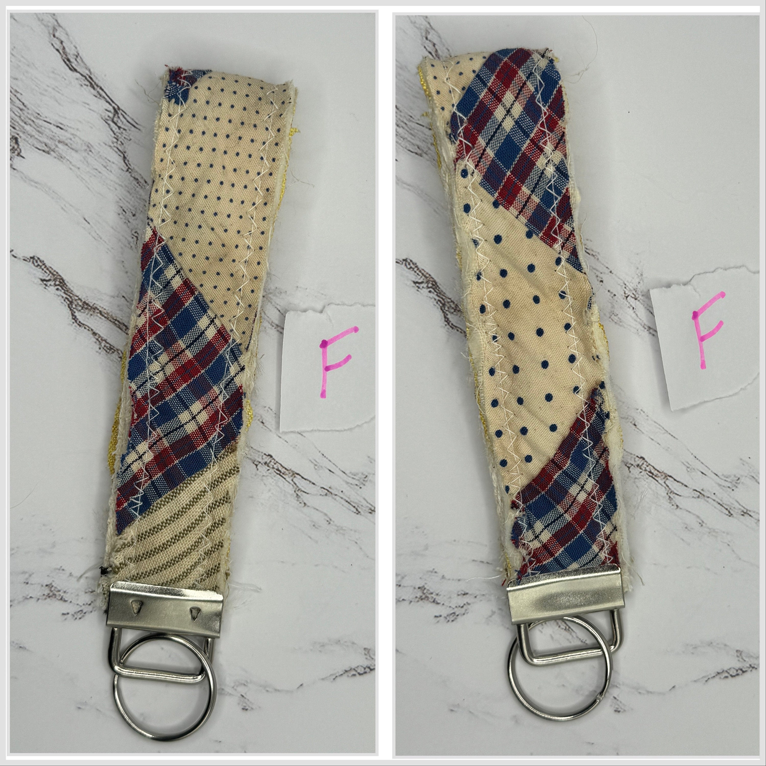 ONE Scrappy Vintage Quilt Keychain - Etsy