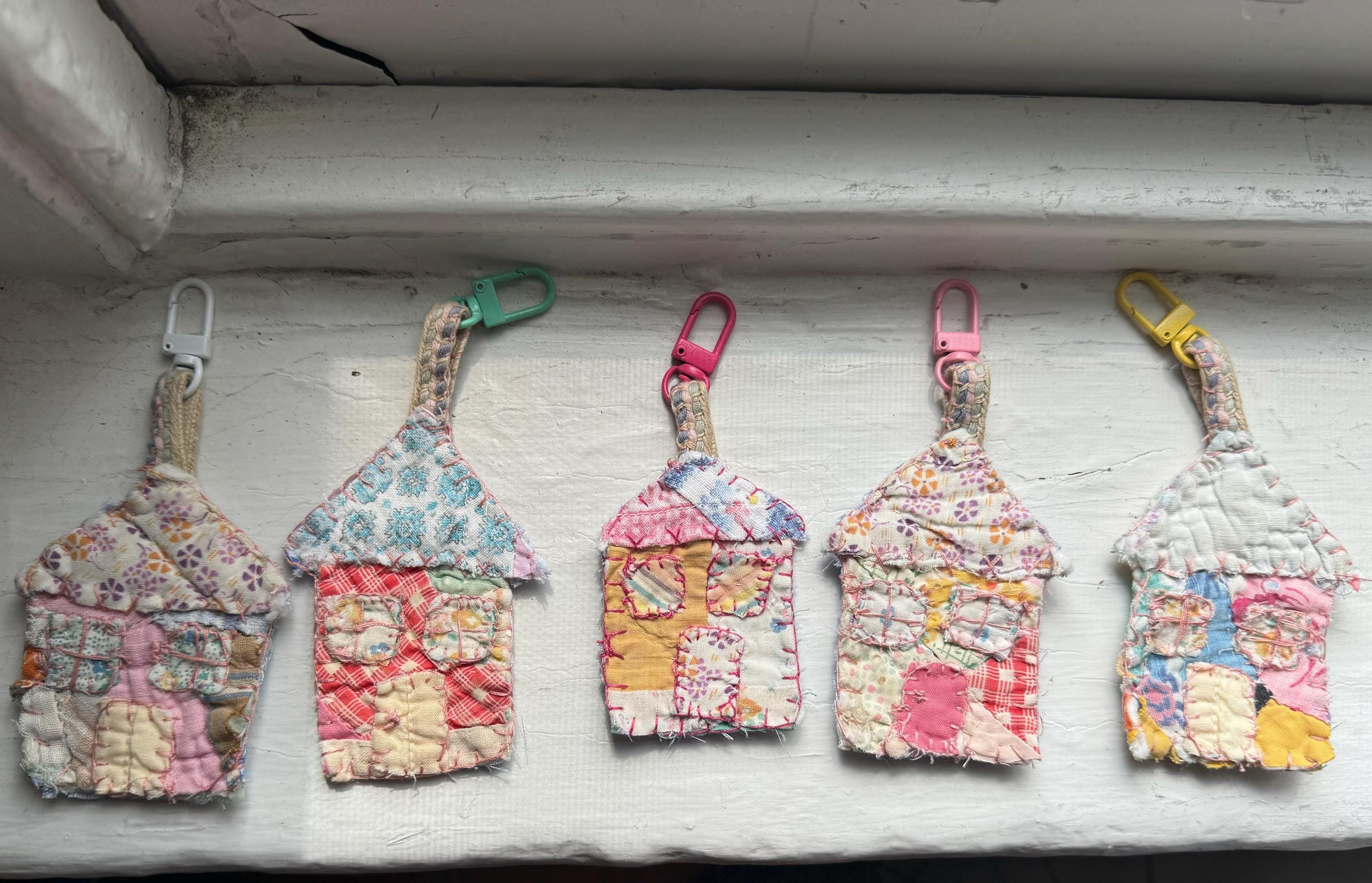 ONE Vintage Quilted House Key Chain - Etsy
