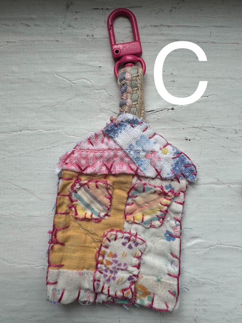 ONE Vintage Quilted House Key Chain - Etsy