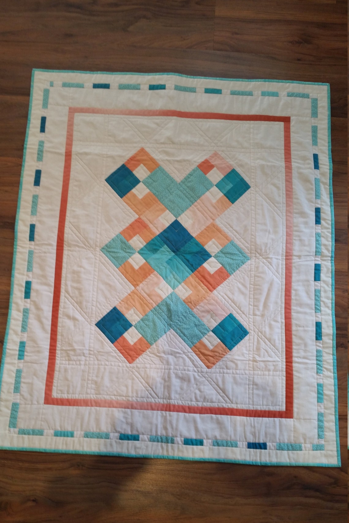 Geometric Modern Baby Quilt, Geometric Baby Blanket, White Baby Quilt ...