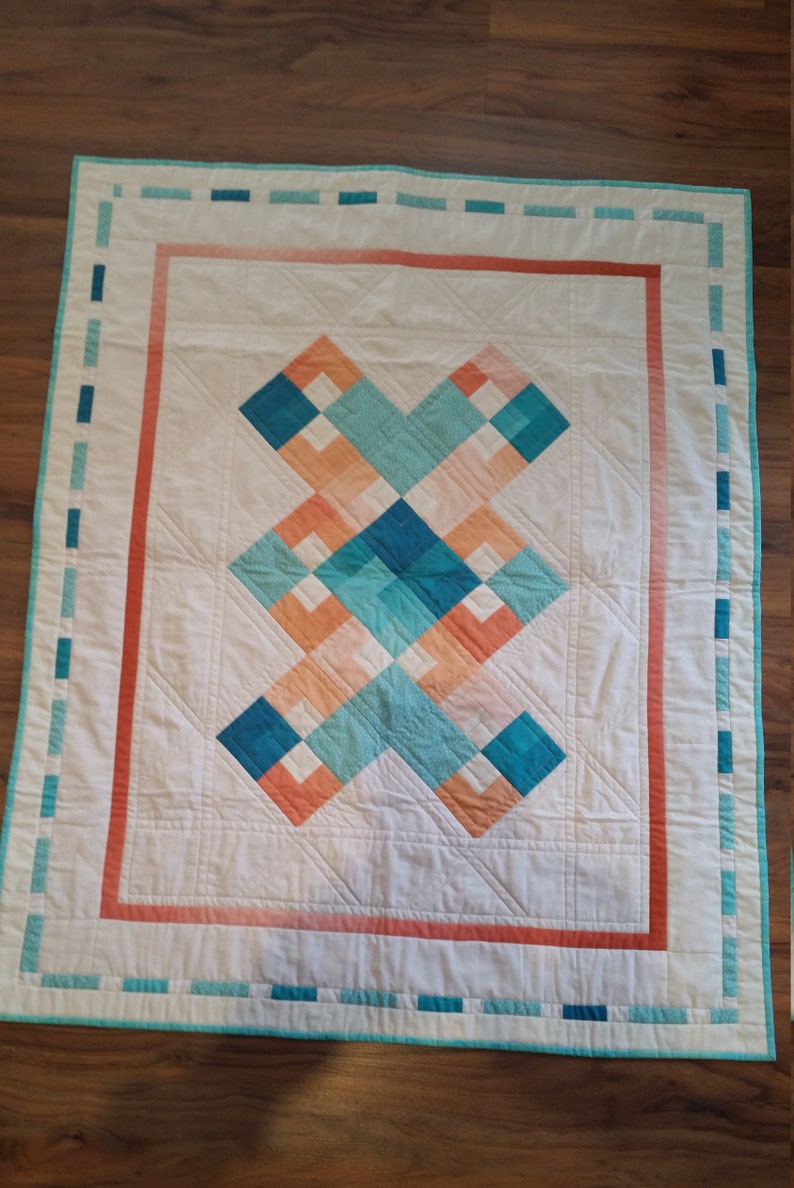 Geometric Modern Baby Quilt, Geometric Baby Blanket, White Baby Quilt ...