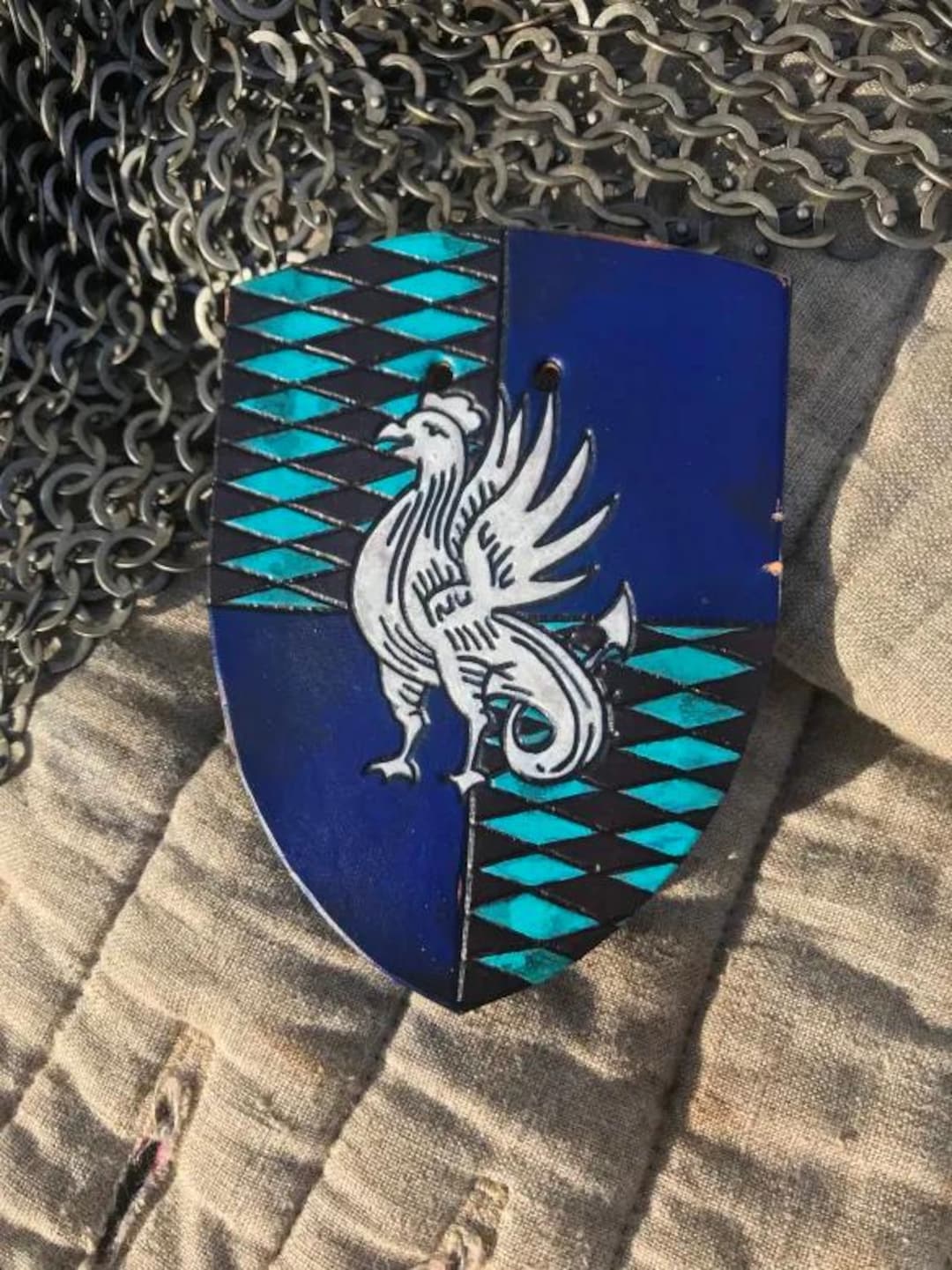 Custom Painted Medieval Leather Badge – Handcrafted LARP & Ren Faire ...