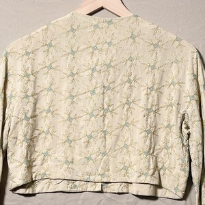 Repaired Vintage 1960s Ecru and Blue Theater Bed Jacket Womens Size ...