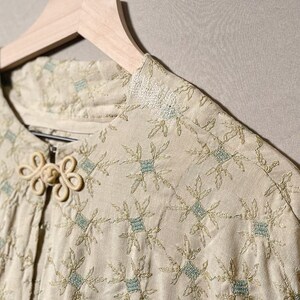 Repaired Vintage 1960s Ecru and Blue Theater Bed Jacket Womens Size ...