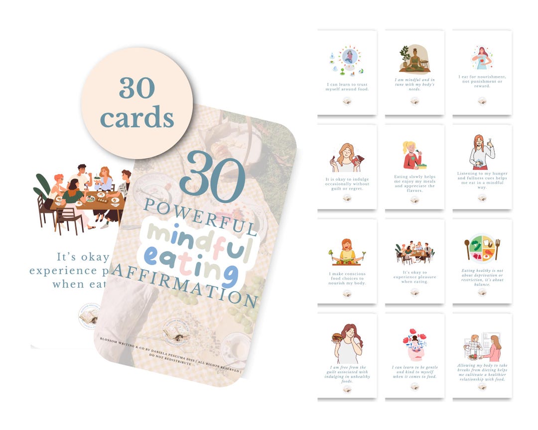Mindful Eating Affirmation Cards - Etsy