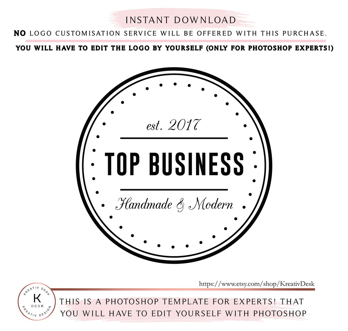 Stamp Logo. Round Logo. Business Circle Logo. Photography | Etsy