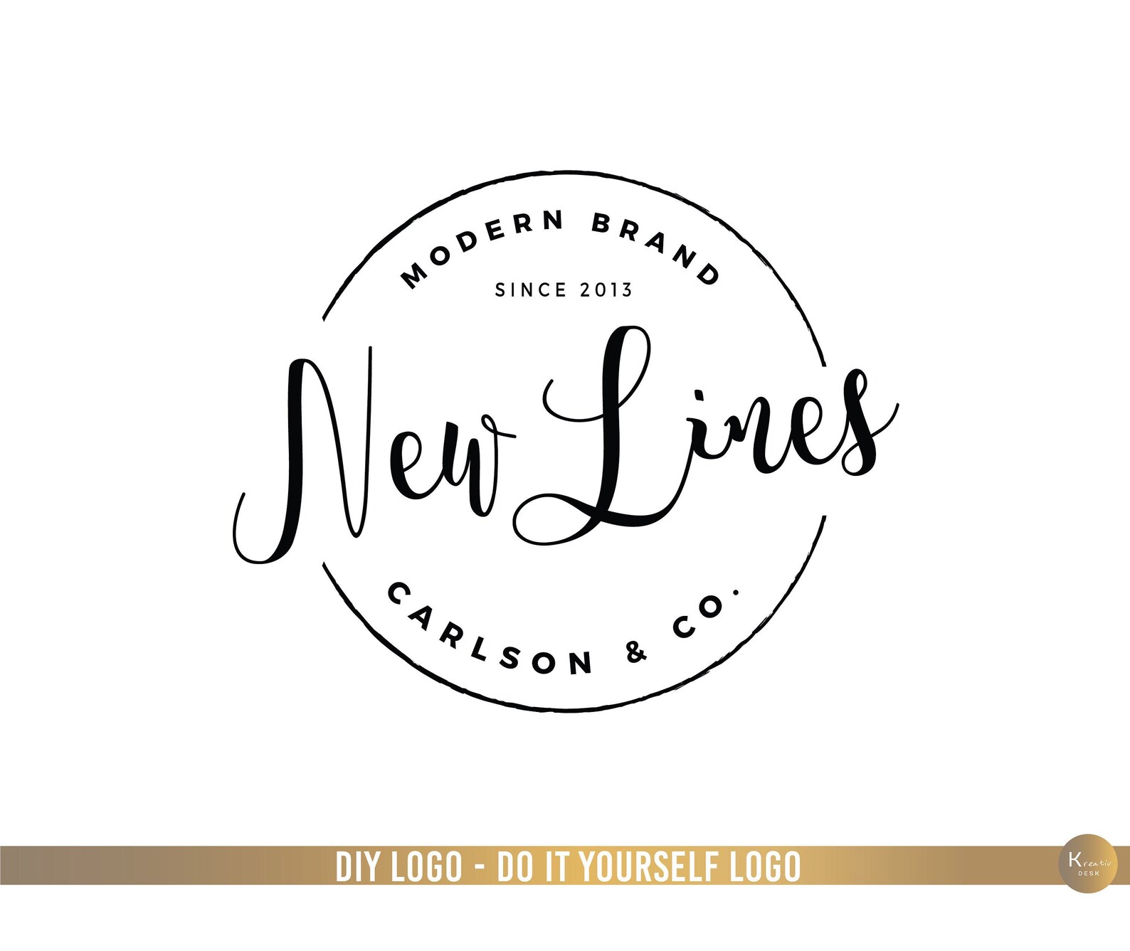 INSTANT DOWNLOAD Circle Minimal Minimalist Logo Design Round | Etsy