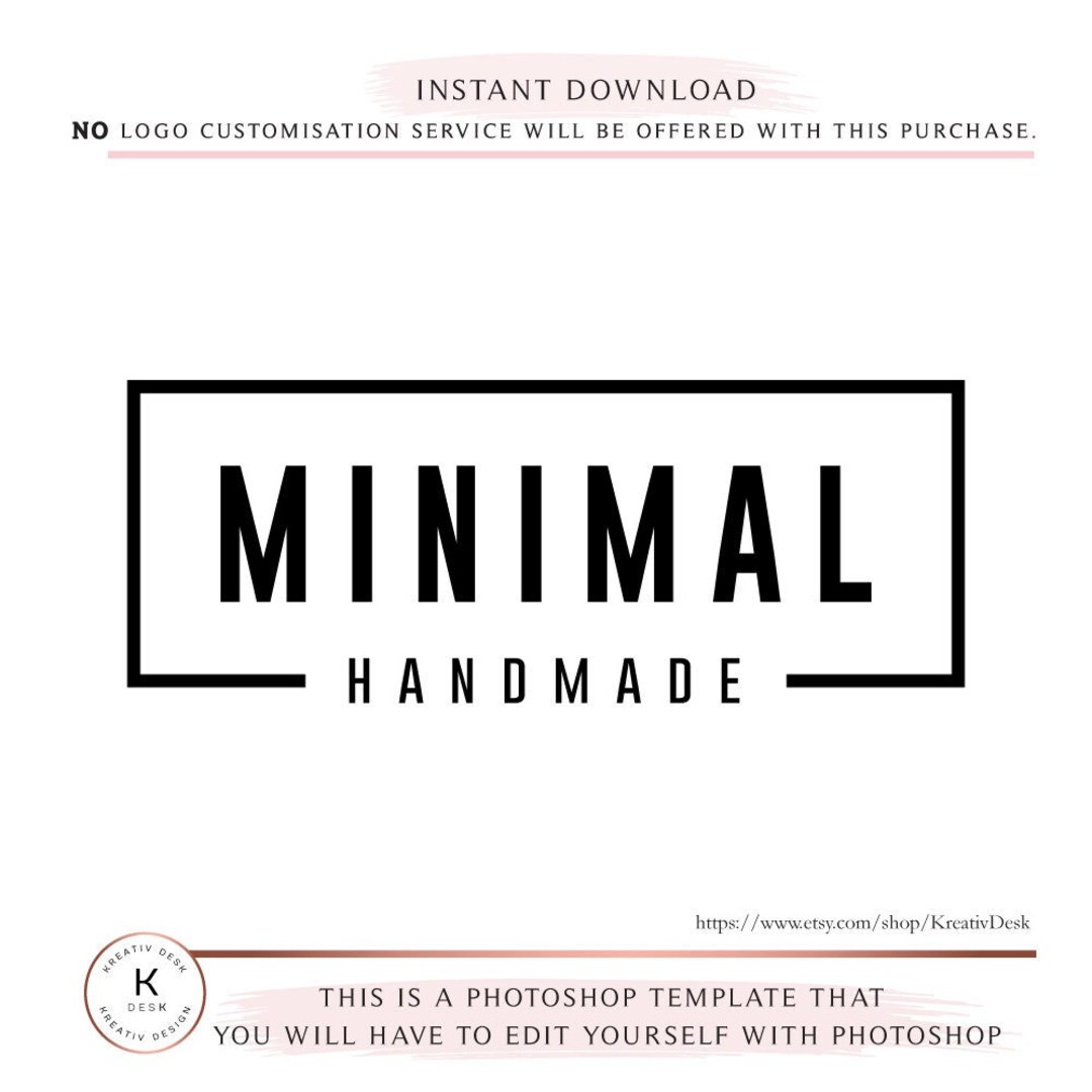 INSTANT DOWNLOAD Minimal Logo. Minimalist Logo. Simple Logo. Square ...