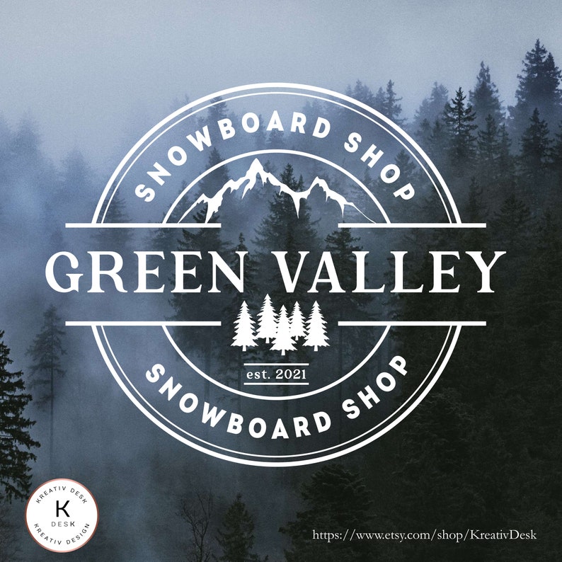 Mountain Logo Circle Logo Watermark Sport Logo Business - Etsy