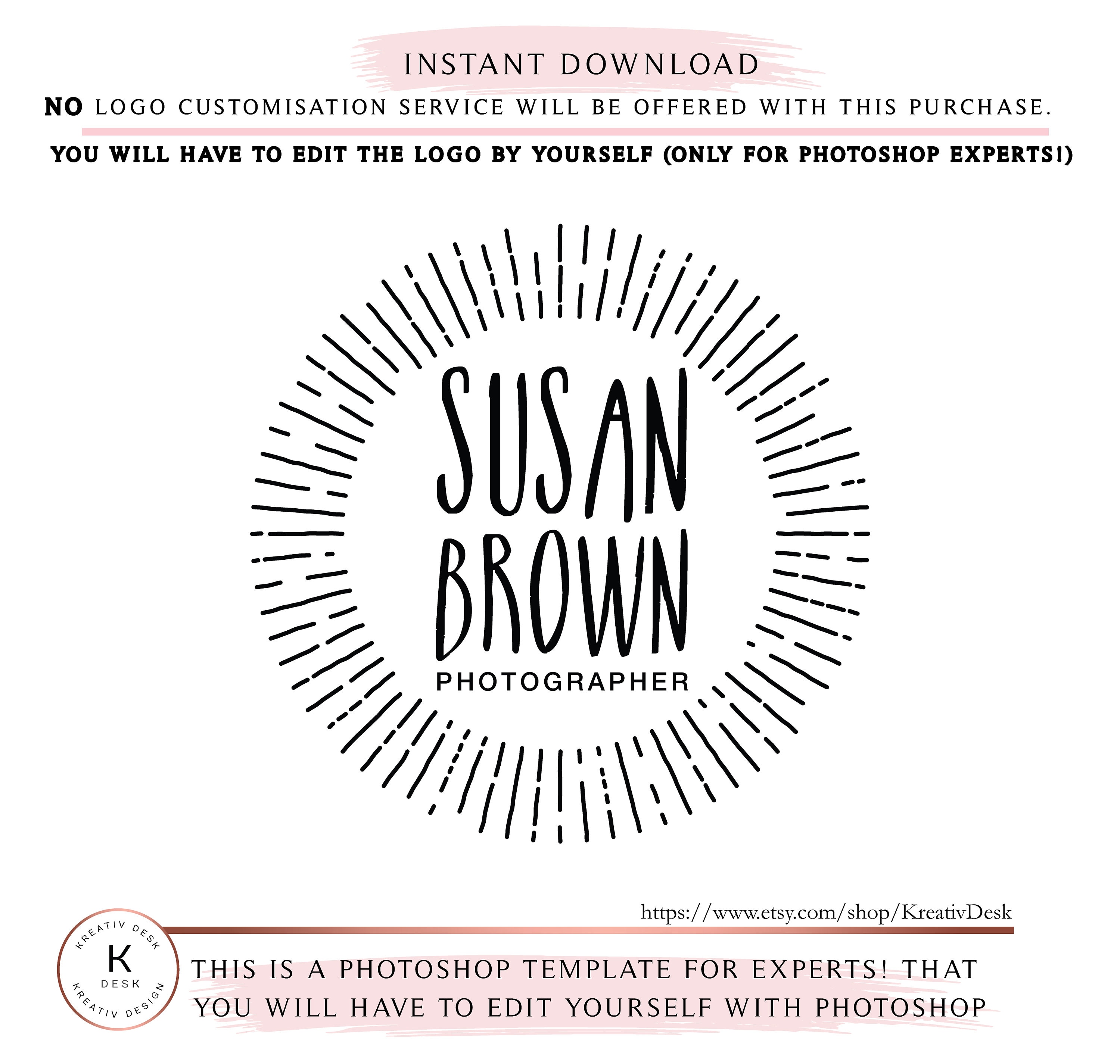 Sunray Logo. Sun Logo. Ray Logo. Circle Logo. Photography | Etsy