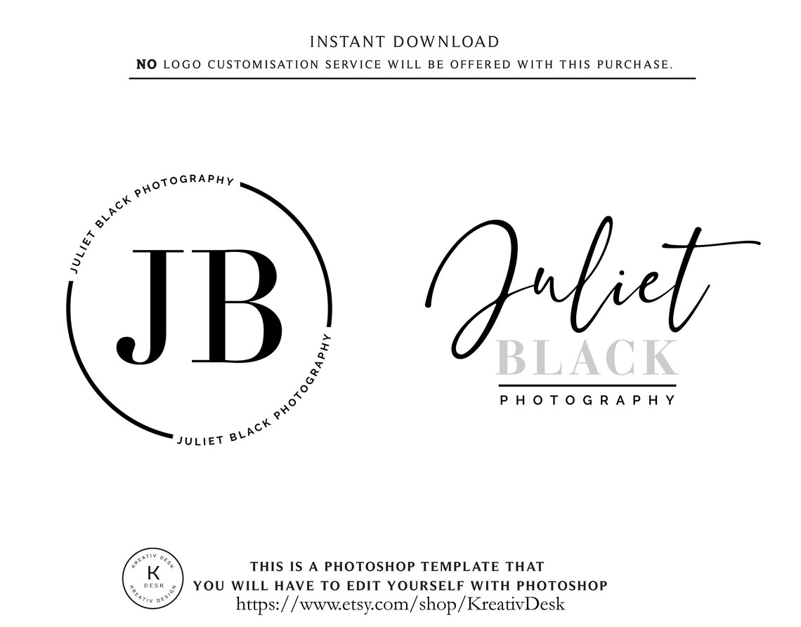 Initials Logo Signature Logo Calligraphy Name Logo Business - Etsy