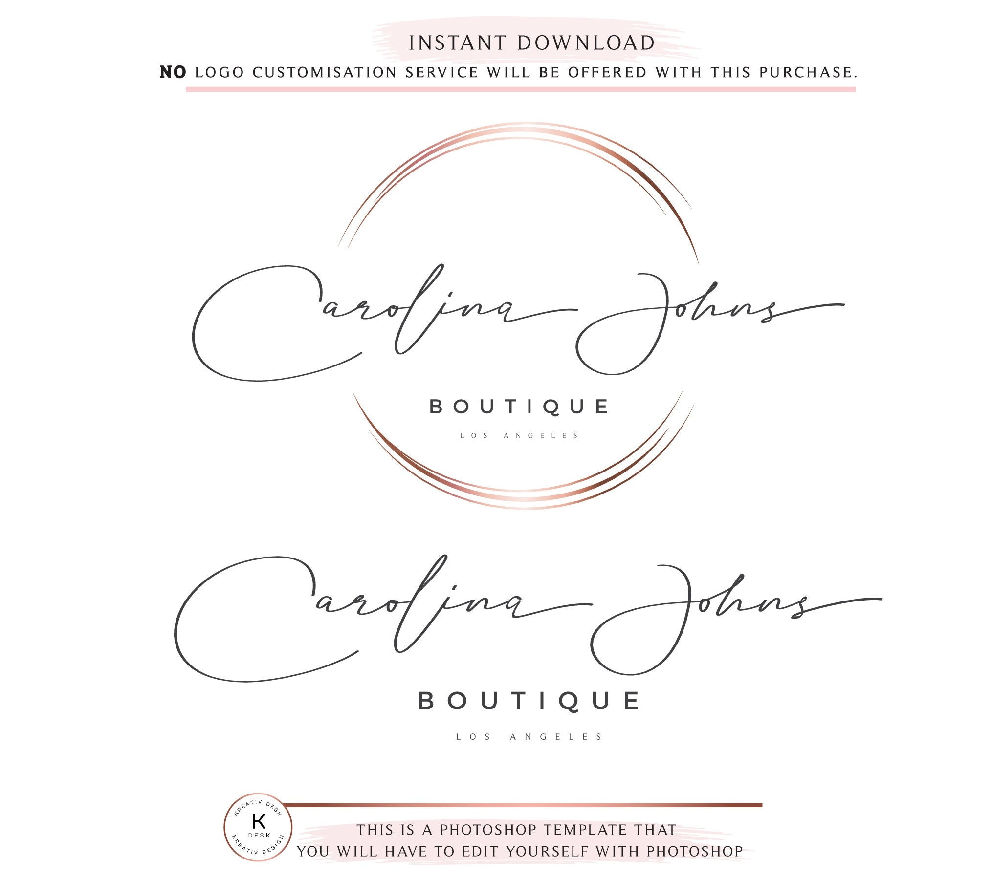 Instant Download Logo Design Edit Yourself Logo Watermark - Etsy Canada