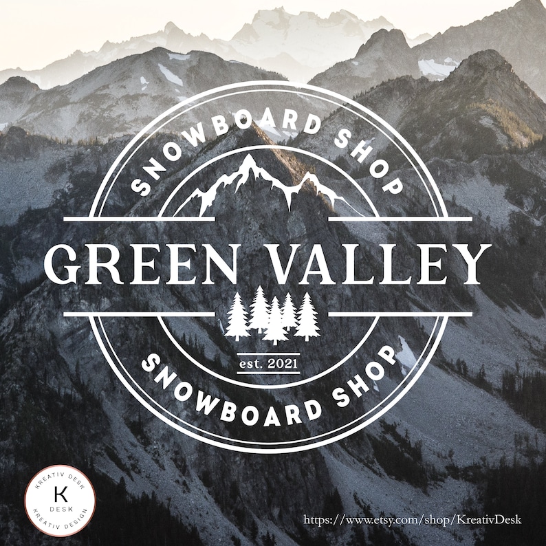 Mountain Logo Circle Logo Watermark Sport Logo Business - Etsy