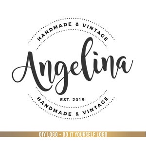 INSTANT DOWNLOAD. Stamp Round Circle Logo. Badge Logo. Minimal Logo ...