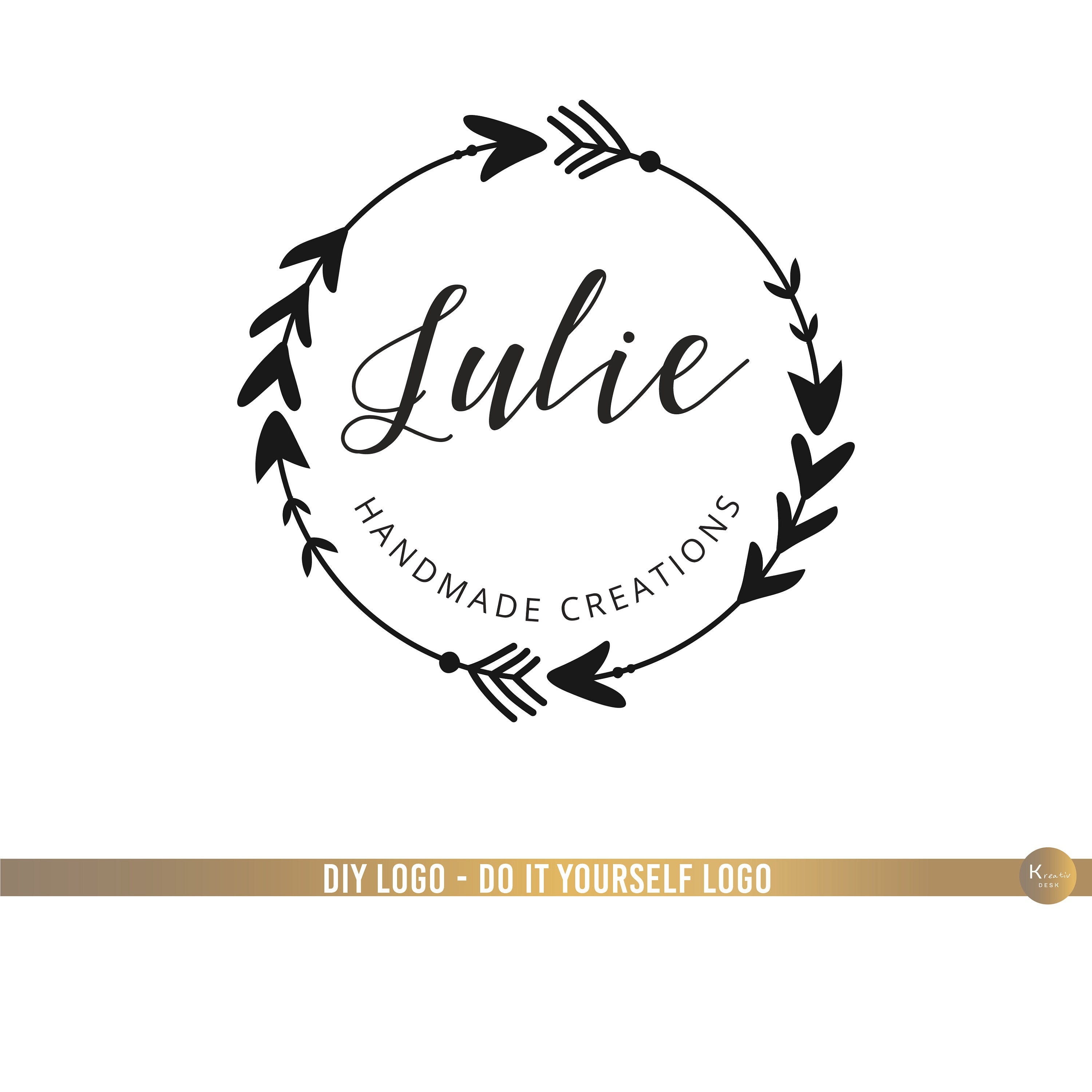 Kranz Logo. DIY Logo. Psd File Logo. Blätter Kranz Logo. Handgemachtes ...