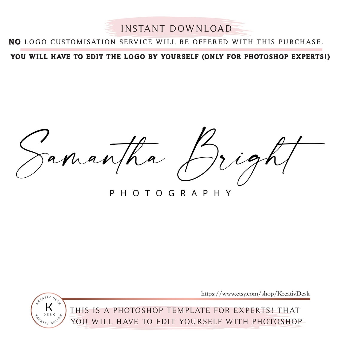 Signature Logo Calligraphy Logo. Watermark Logo Photography - Etsy