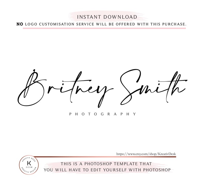 INSTANT DOWNLOAD Signature Calligraphy Watermark Photography | Etsy