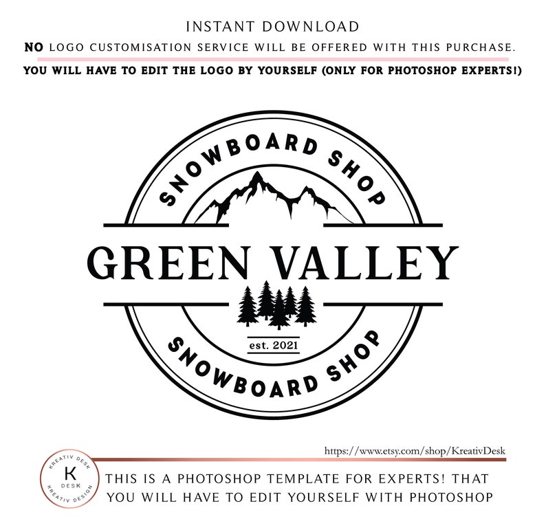 Mountain Logo Circle Logo Watermark Sport Logo Business - Etsy