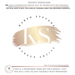 Logo Gold Template DIY Instant Download Initials Logo Makeup Logo ...