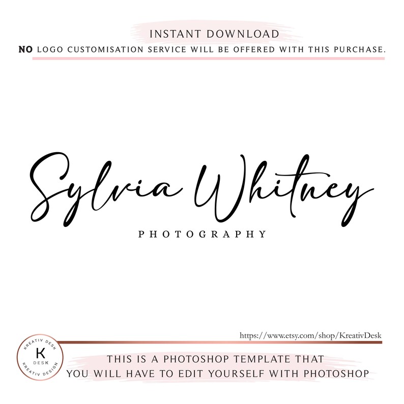 INSTANT DOWNLOAD Logo Design, Lettering Calligraphy Logo, Signature ...