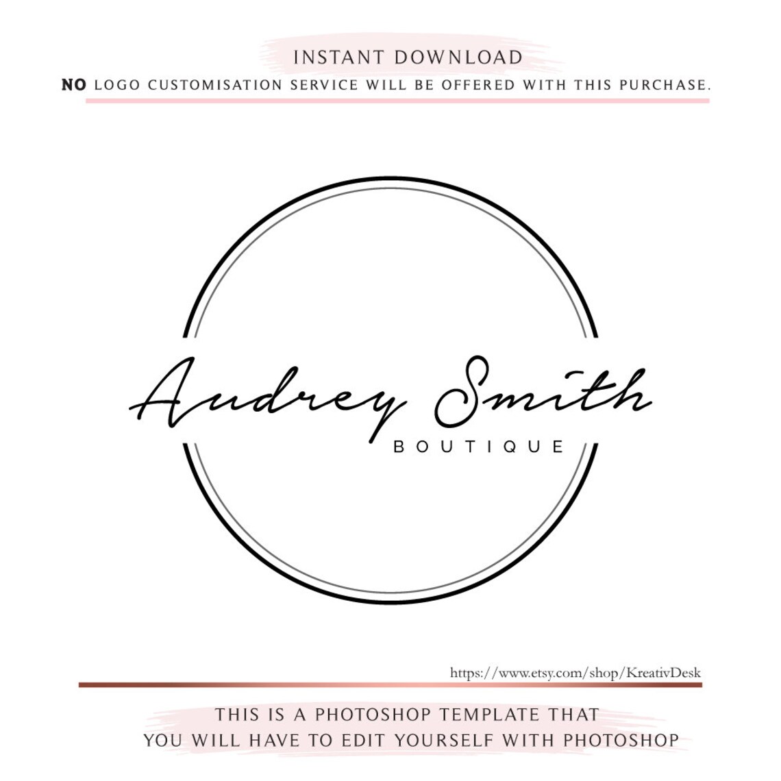 Stamp Round Logo. Badge Logo. Signature Watermark Logo. - Etsy