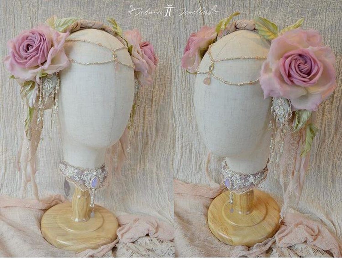 Silk Rose Midsummer Nights Dream Headdress, Sample for Custom Orders - Etsy