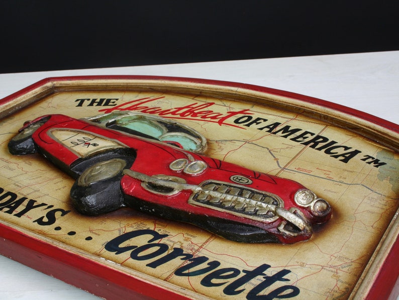 Vintage Sign-corvette Sign-wood Sign-man Cave Decor-car - Etsy