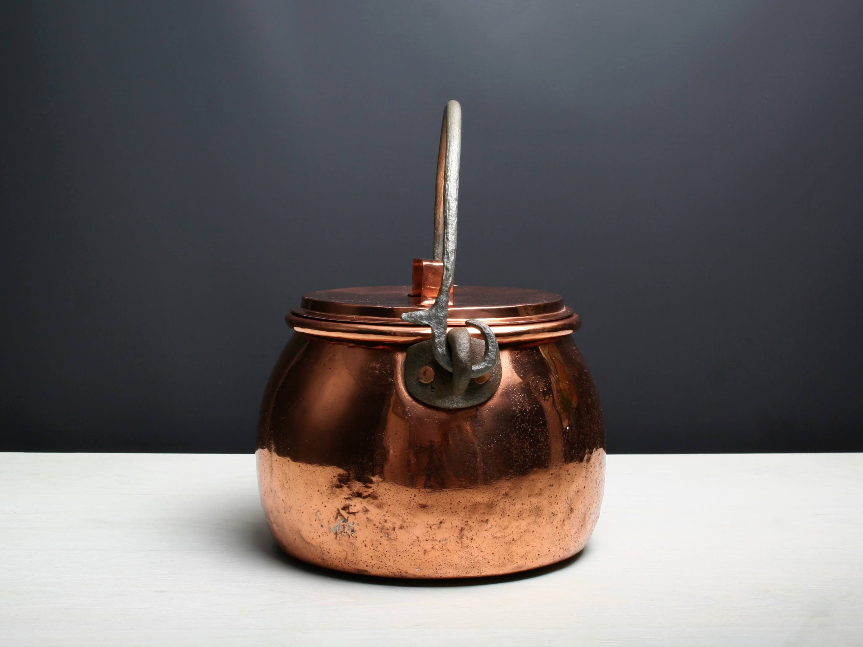 Antique Copper Pot, Turn of the Century | Copper Cauldron, Fireplace ...