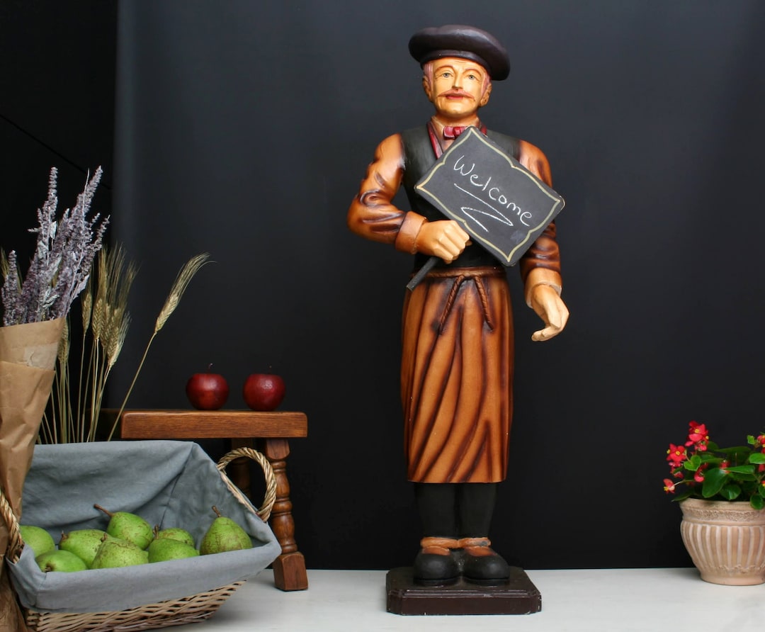 Vintage Dutch Waiter Statue, Chalkboard Menu, Restaurant Decor - Etsy