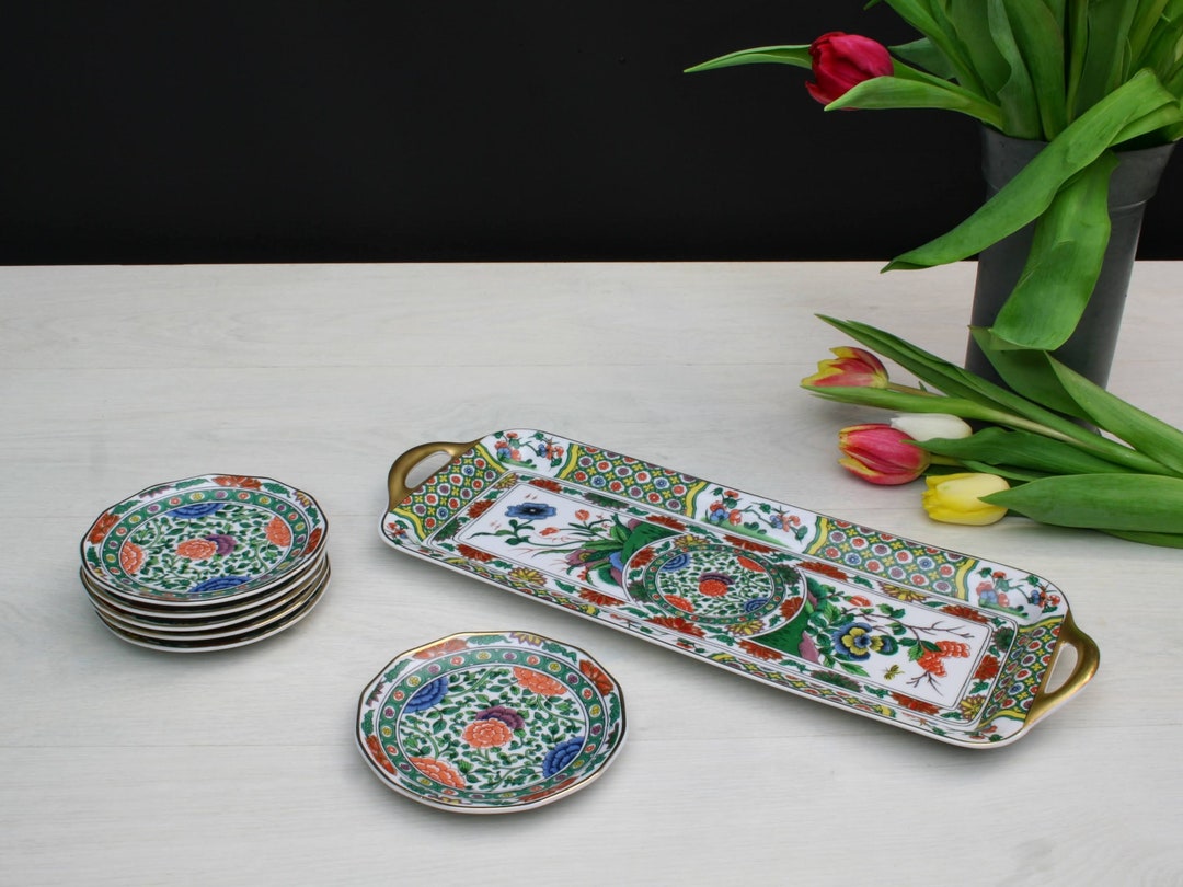 Porcelain Serving Tray & Appetizer Plates Table Decor Kitchen ...