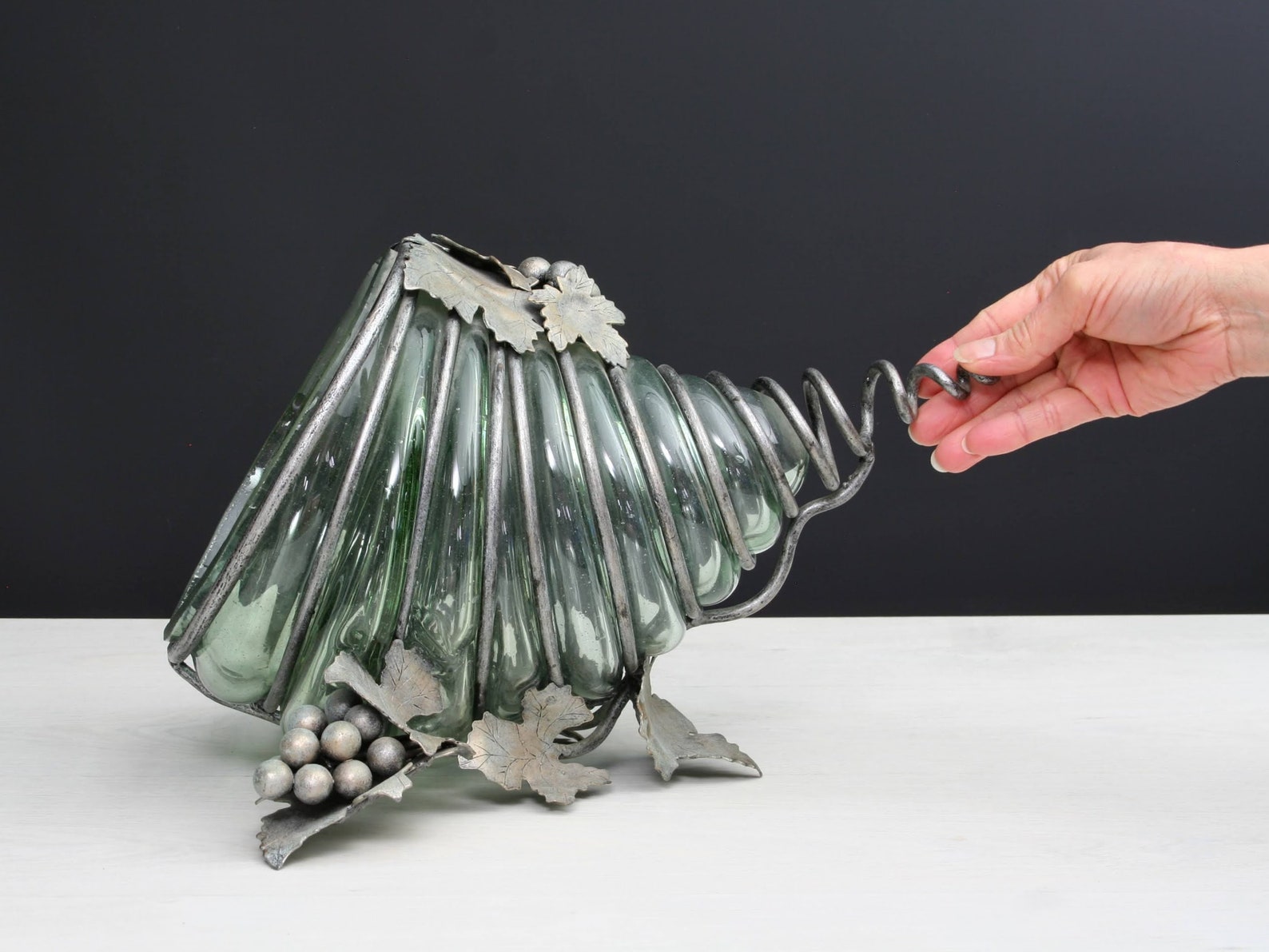 Glass Art Centerpiece Cornucopia Horn of Plenty Vintage | Etsy