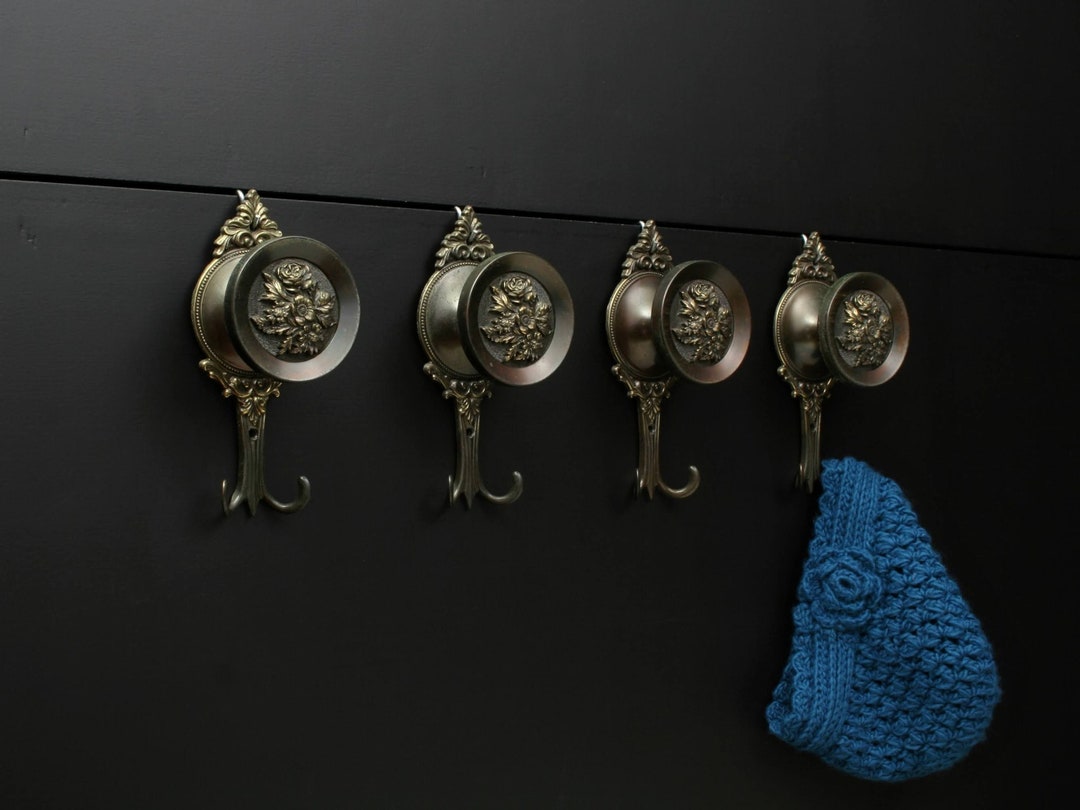 Italian Design, Vintage Brass Wall Hooks Mud Room Hooks Decorative ...