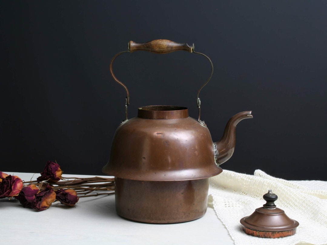 Antique Copper Teapot | Dutch Farmhouse Decor (1850) - Etsy