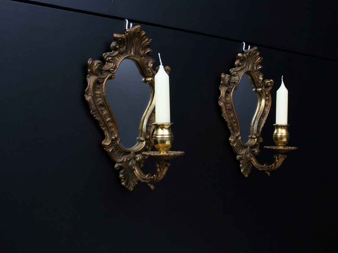Reserved-antique Mirror Candle Wall Sconces Wall Decor - Etsy UK