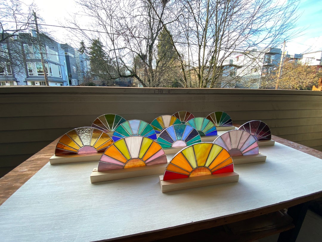 Stained Glass Rainbow Sunray Sunset Ombré Flower - Etsy