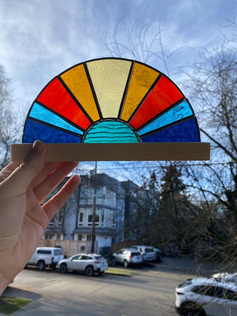 Stained Glass Rainbow Sunray Sunset Ombré Flower - Etsy