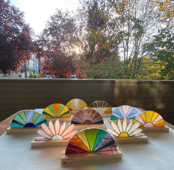 Stained Glass Rainbow Sunray Sunset Ombré Flower - Etsy