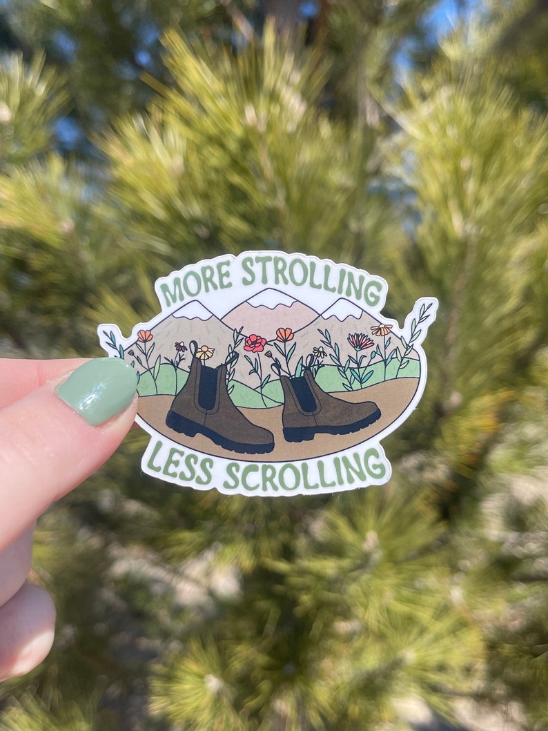 More Strolling, Less Scrolling Sticker for Water Bottle, Car, Laptop - Etsy