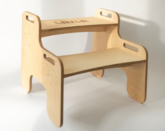 Monogram Montessori Step Stool, Custom Step Stool With Name, Helper ...