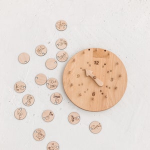 Wooden Daily Planner Routine for Kids - 14 Visual Routine Cards ...